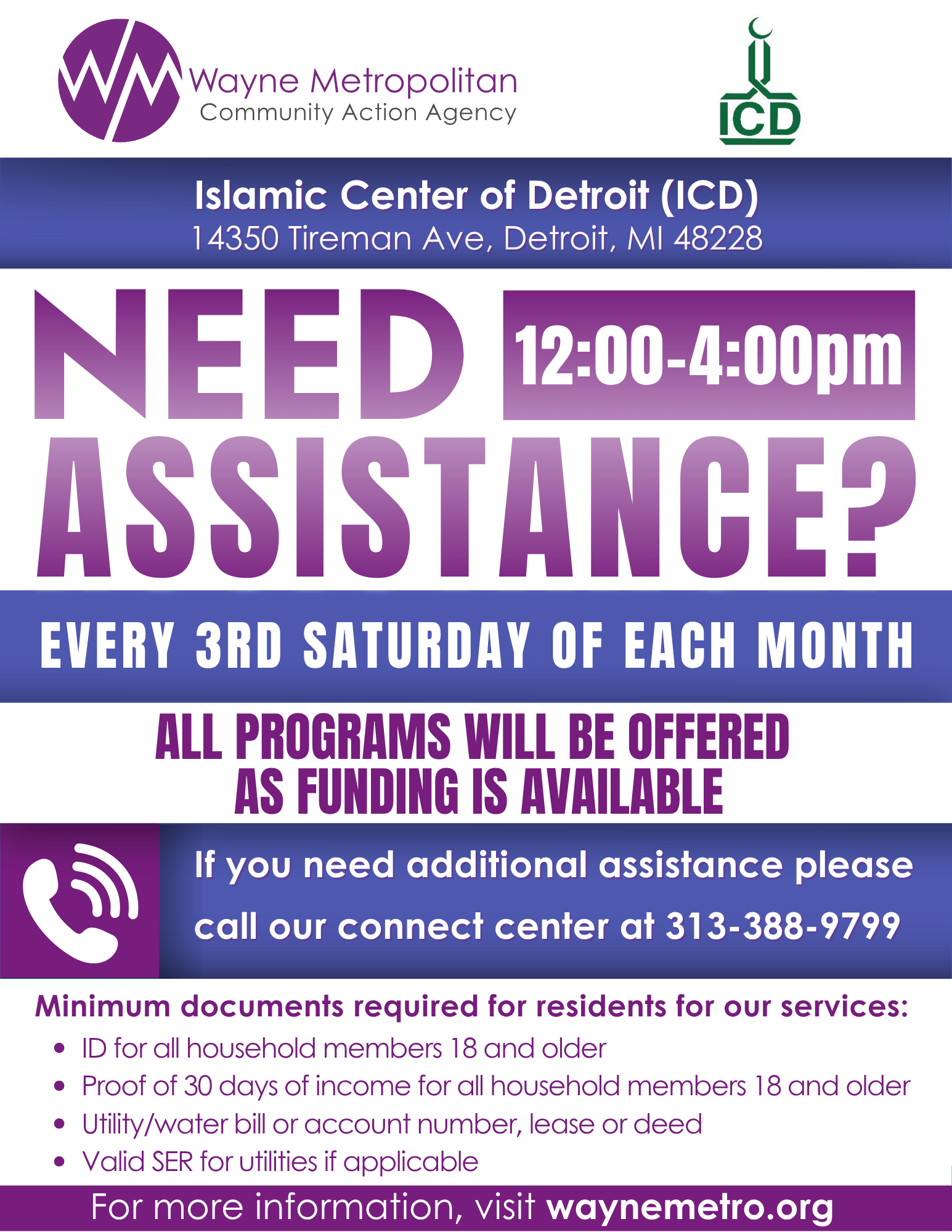 Islamic Center of Detroit (ICD) - Wayne Metro Community Action Agency